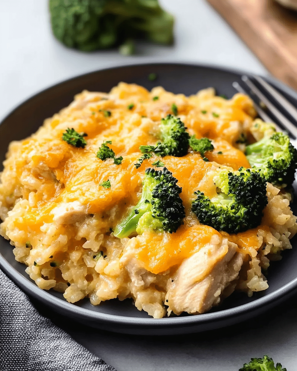 Cheesy Broccoli Chicken and Rice Casserole | My Easy Plate