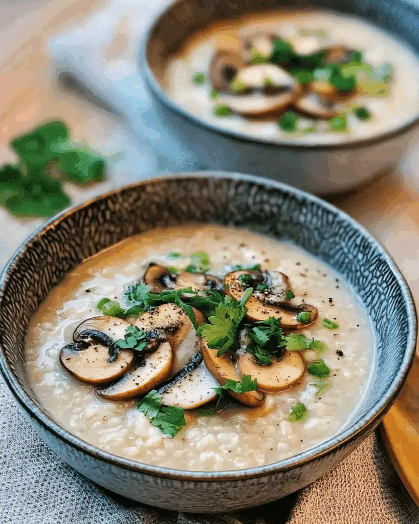 Mushroom Congee | My Easy Plate