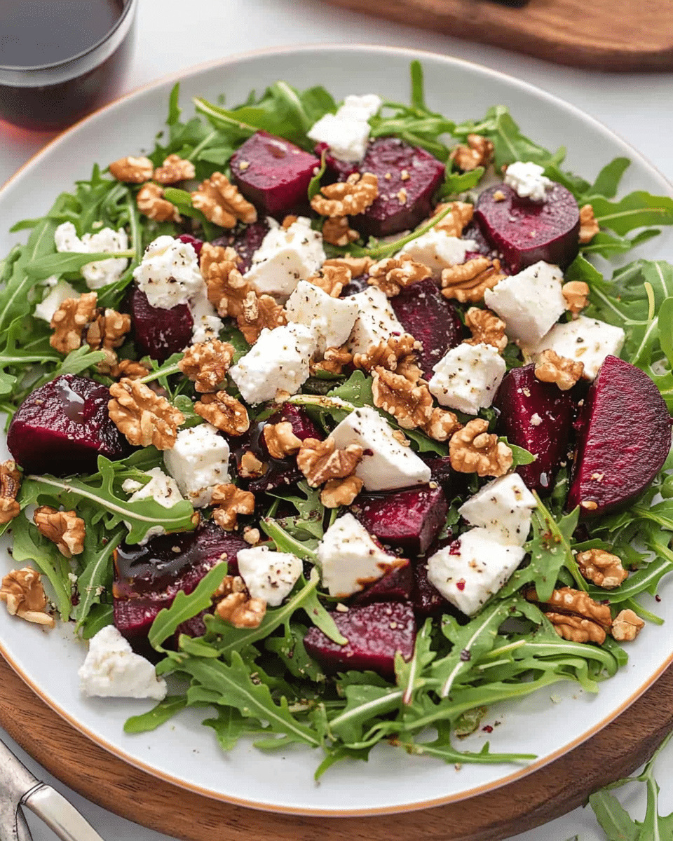Rocket, Beetroot, Walnut & Feta Salad with Balsamic Dressing | My Easy ...